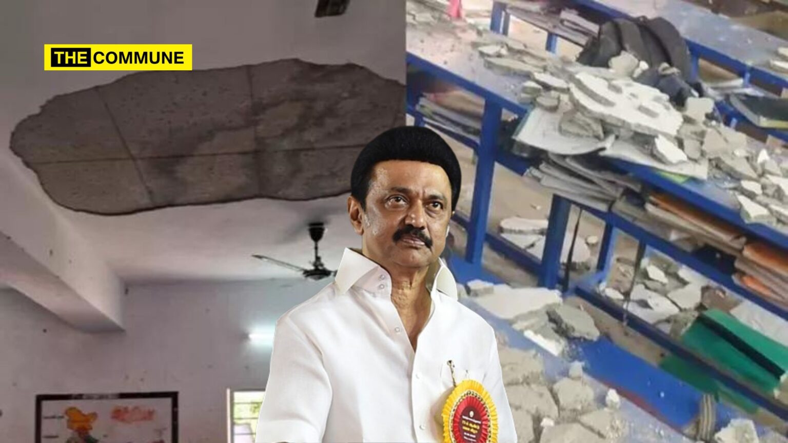 Dravidian Model: Newly Opened School Ceiling Collapses In Krishnagiri ...