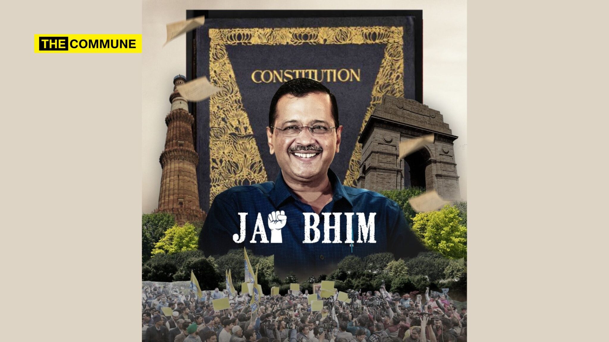 AAP 'Replaces' Ambedkar's Photo With Kejriwal's In Constitution Visual