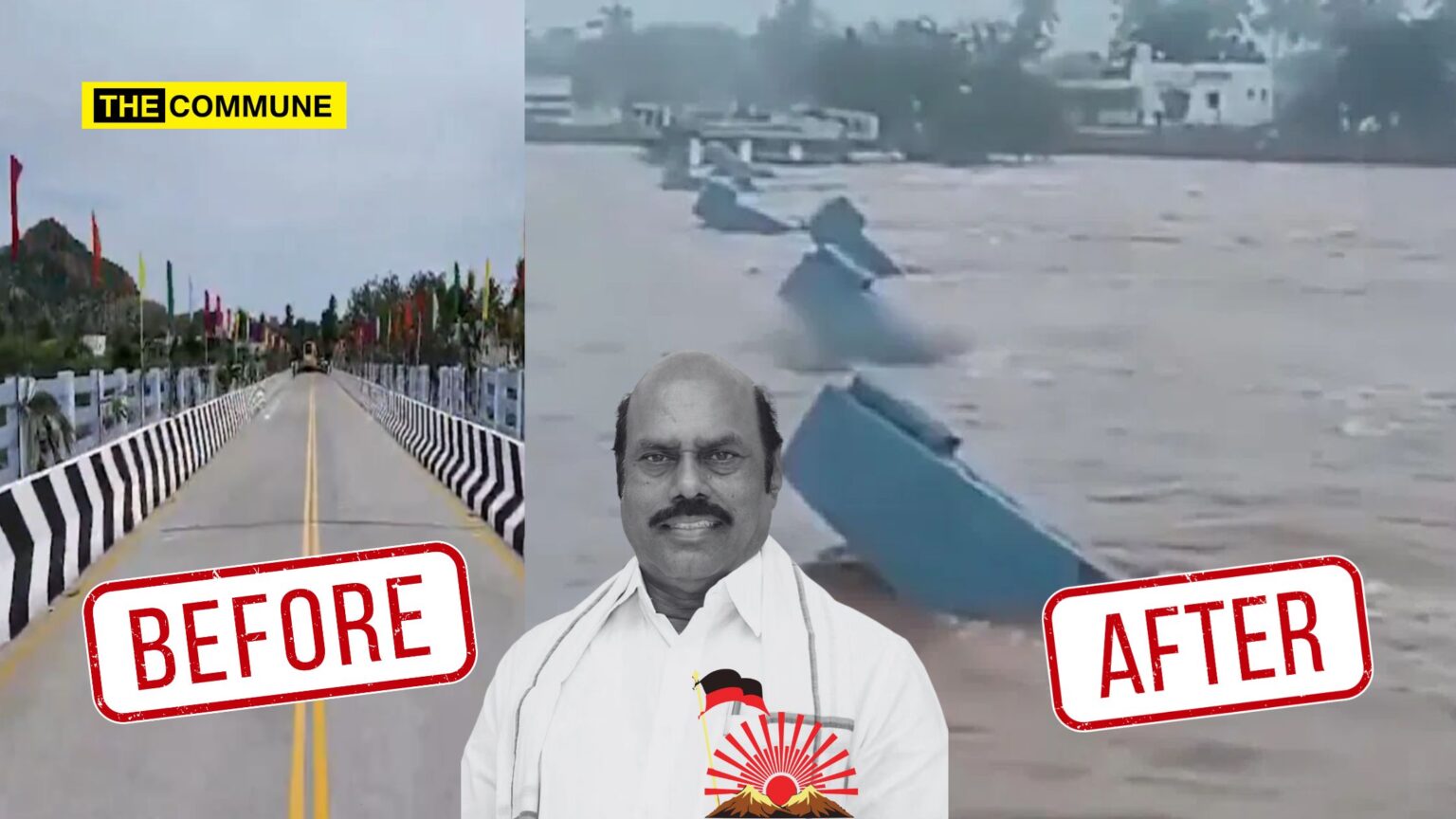Dravidian Model: Bridge Inaugurated Just 90 Days Ago By DMK Min EV Velu ...