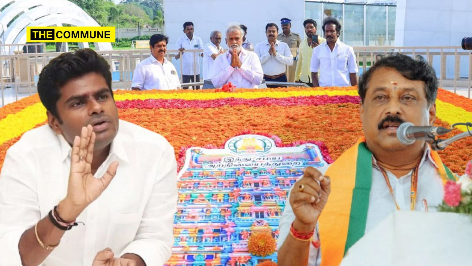DMK HR&CE Ministry Keeps Temple Gopuram Replica On Karunanidhi's ...