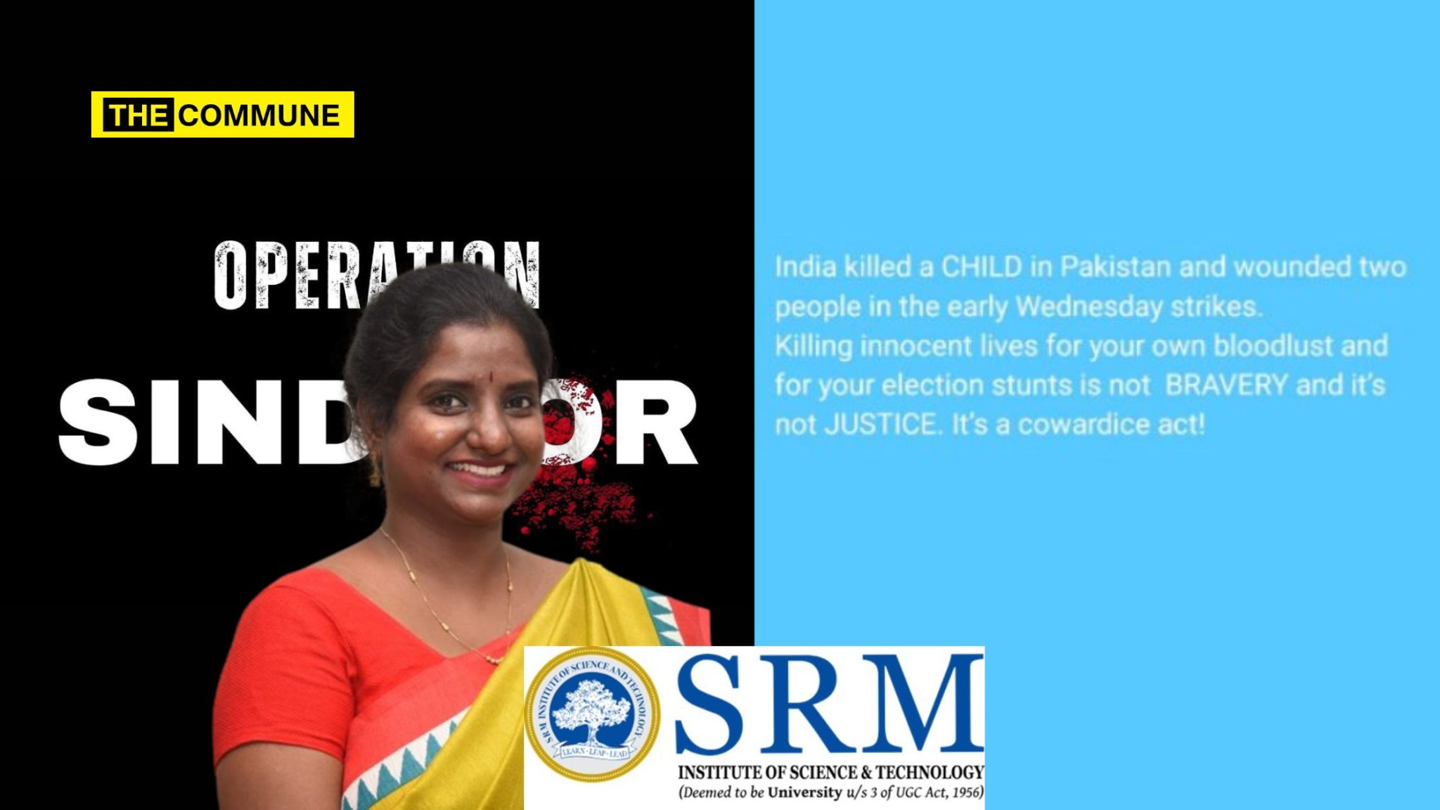 SRM Asst Professor Suspended For Anti-India Remarks On Social Media Amid Operation Sindoor - The ...