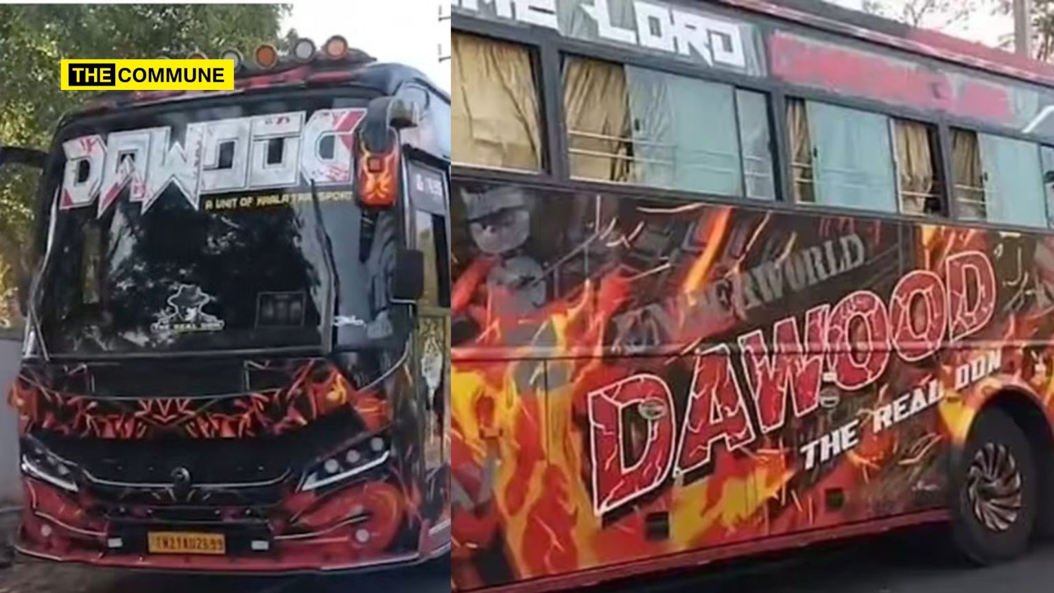 Private Bus From Coimbatore With Graphics Glorifying Dawood Ibrahim ...